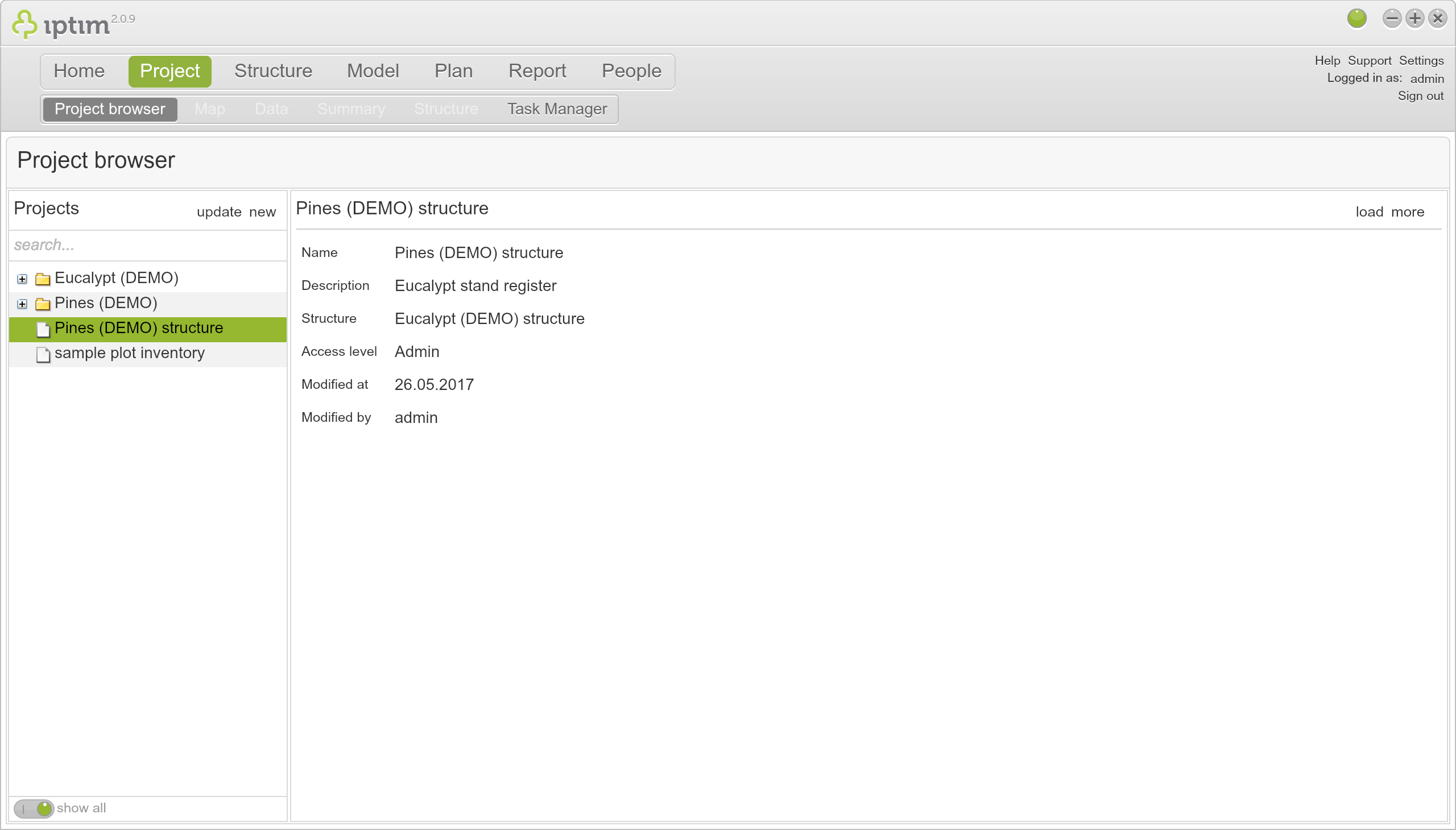 Project Browser – Support Center